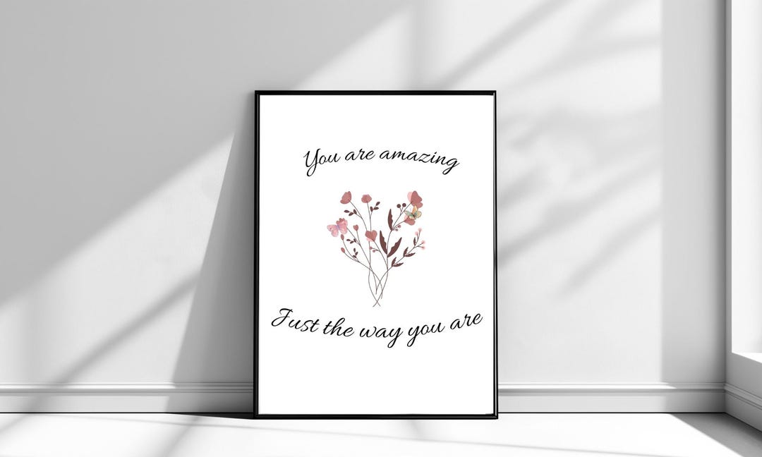 You Are Amazing Wall Art Positive Quetos Aesthetic Minimalist Print ...