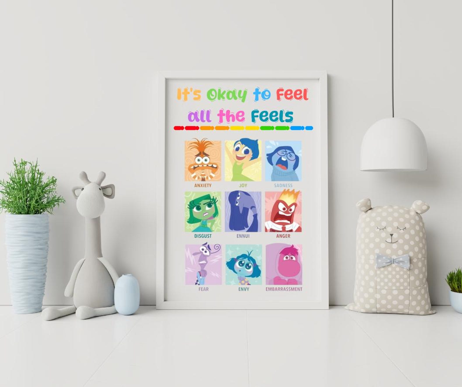 It's Okay to Feel Inside Out 2 Boho Classroom Decor Feelings Chart ...