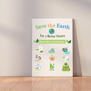 Save the Planet Digital Download Earth Day Printable Go Green Pre ...
