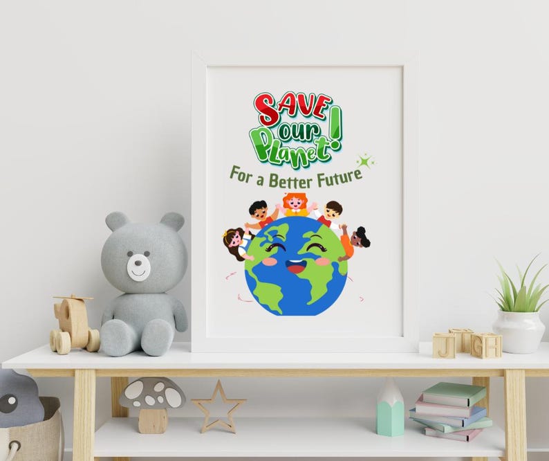 Save the Planet Poster Environmental Poster Earth Day Printable Go ...