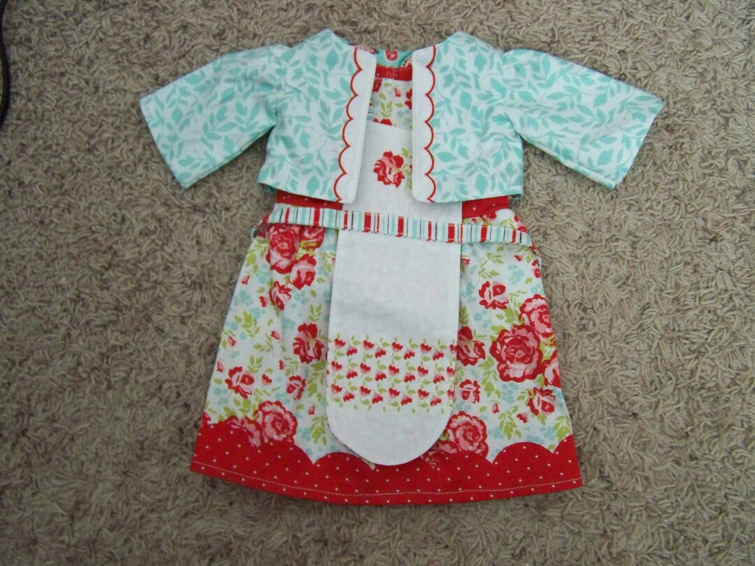 Riley Blake "primrose Garden" 18" Doll Dress Bolero Apron Outfit Diy ...