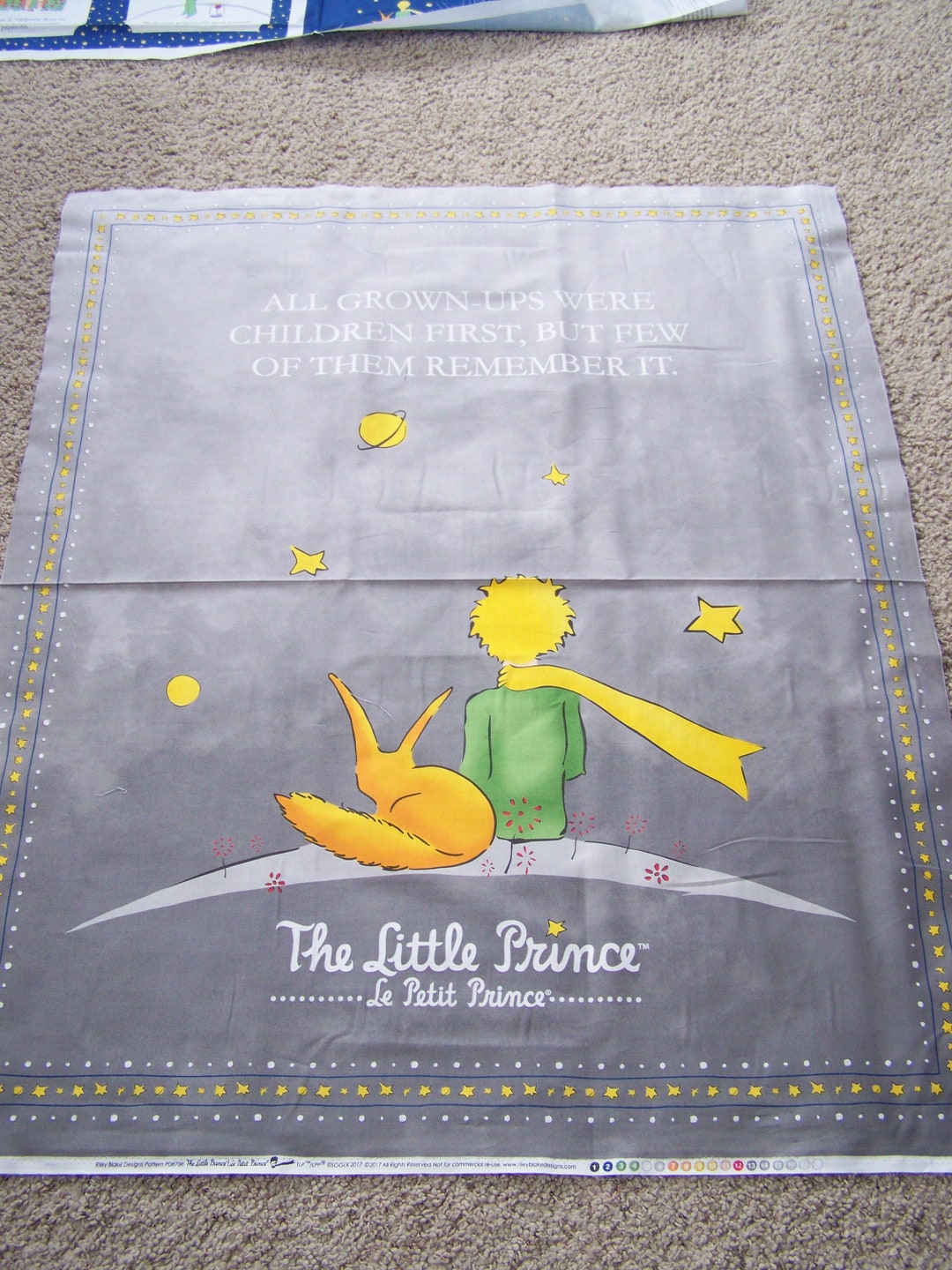 The Little Prince Le Petit Prince Gray Unfinished Panel Riley Blake ...