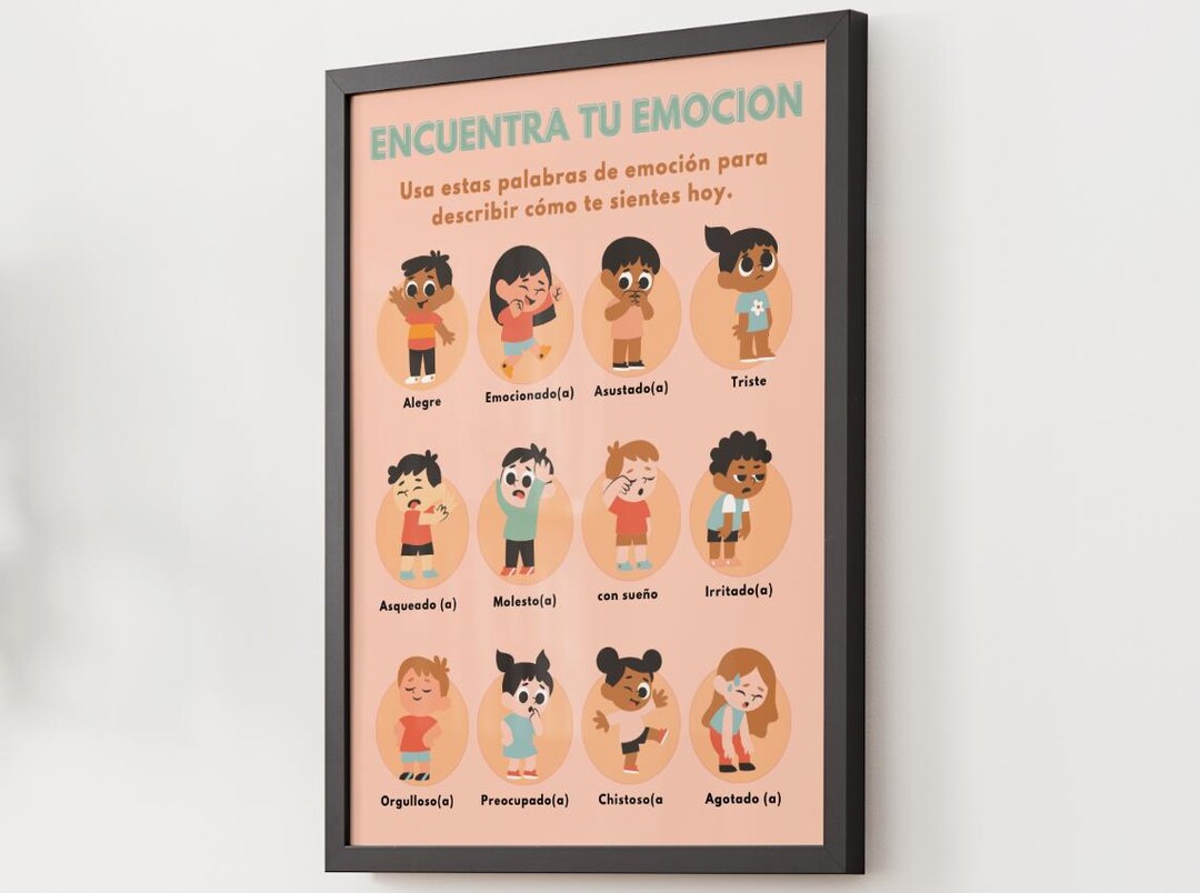 Spanish Emotions Chart for Kids | Printable Feelings Poster in Spanish ...