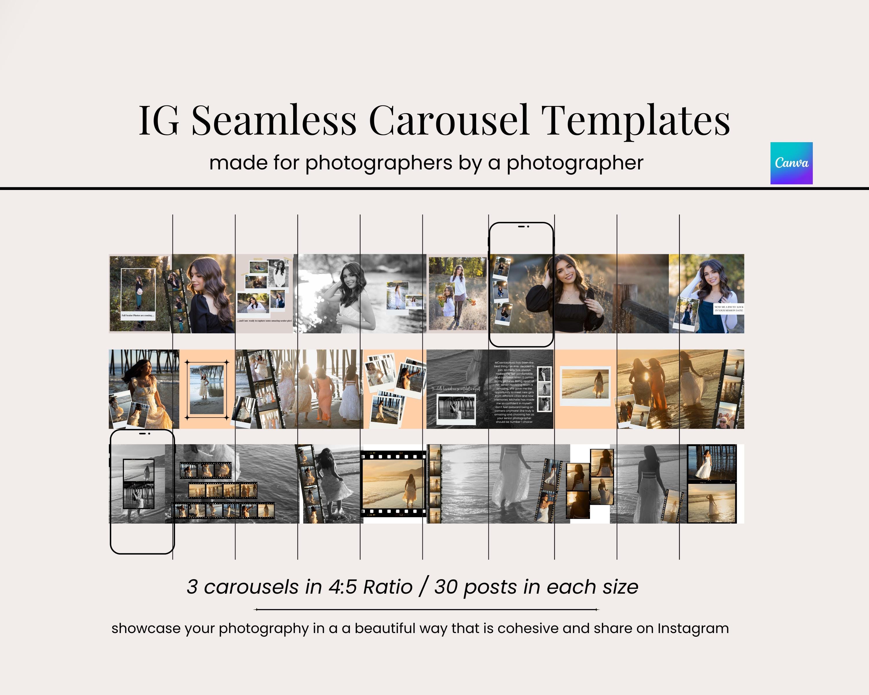 Instagram Seamless Carousel Template for Photographers, Social Media ...