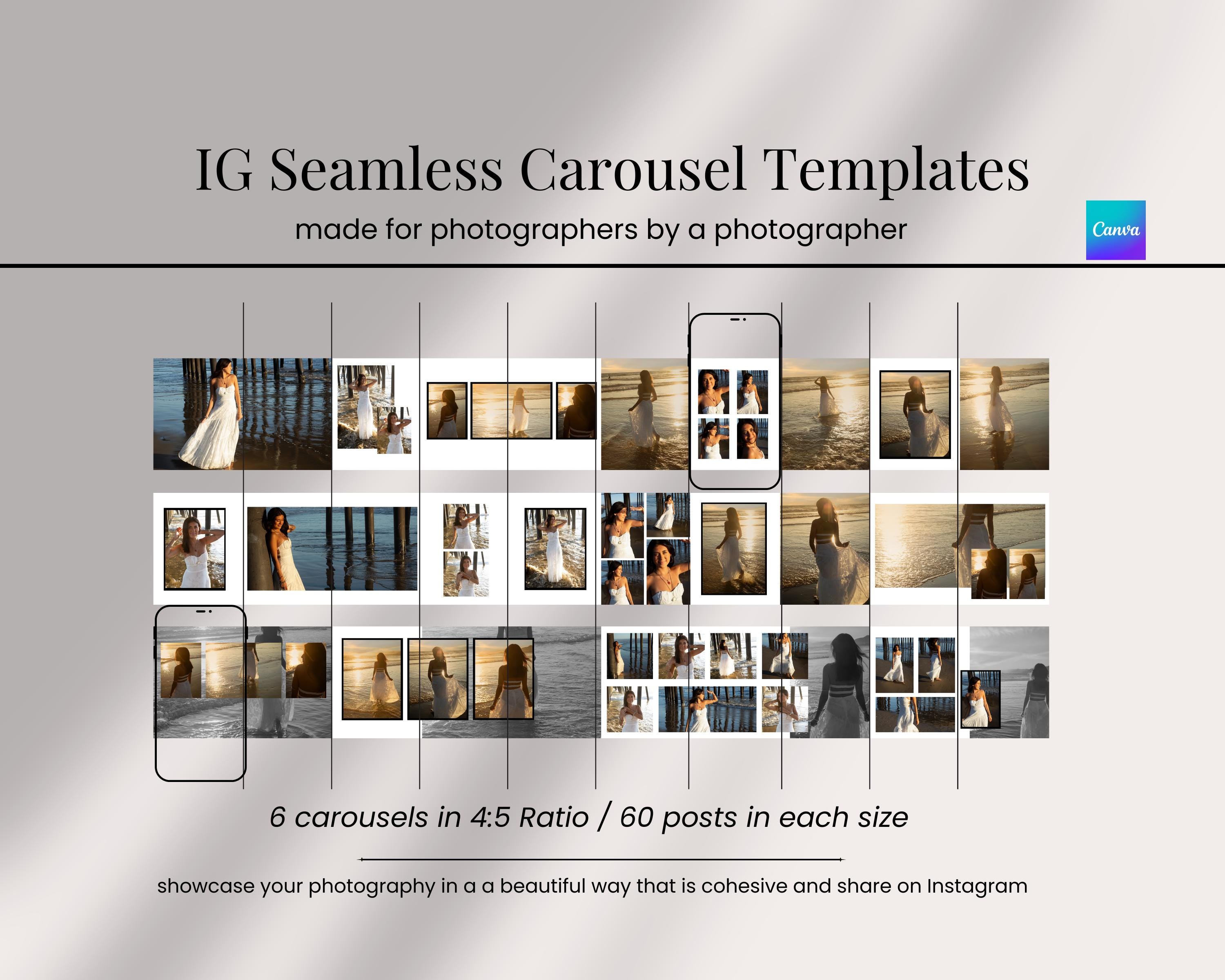 Instagram Seamless Carousel Template for Photographers, Social Media ...