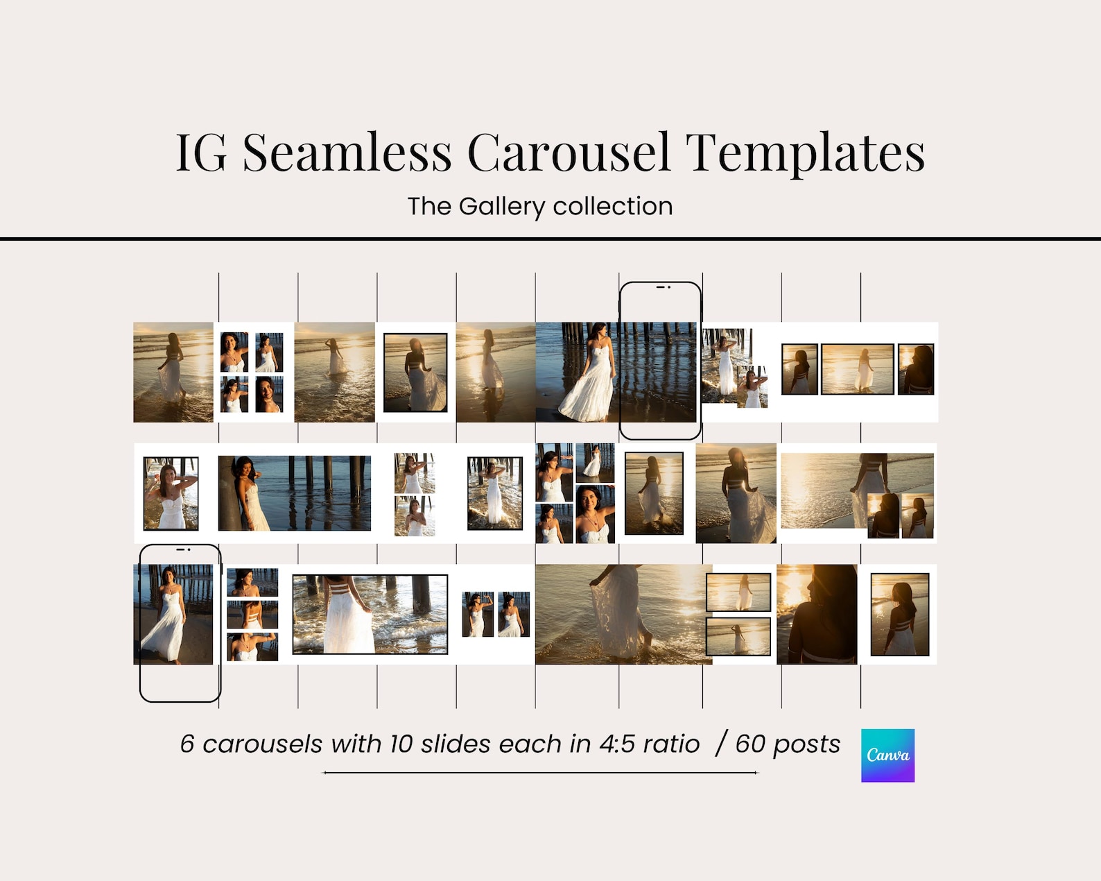Instagram Seamless Carousel Template for Photographers, Social Media ...