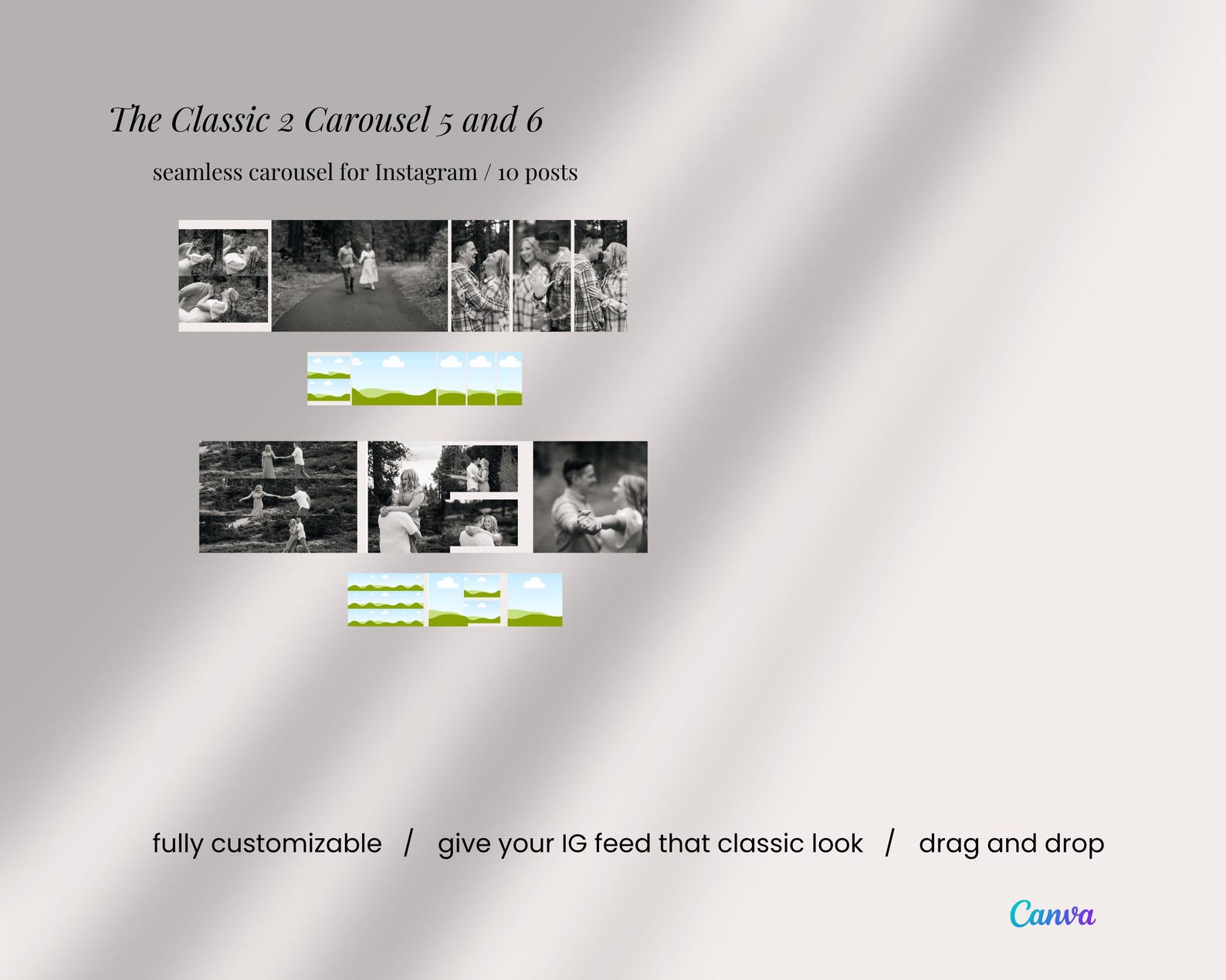 Instagram Seamless Carousel Template for Photographers, Social Media ...