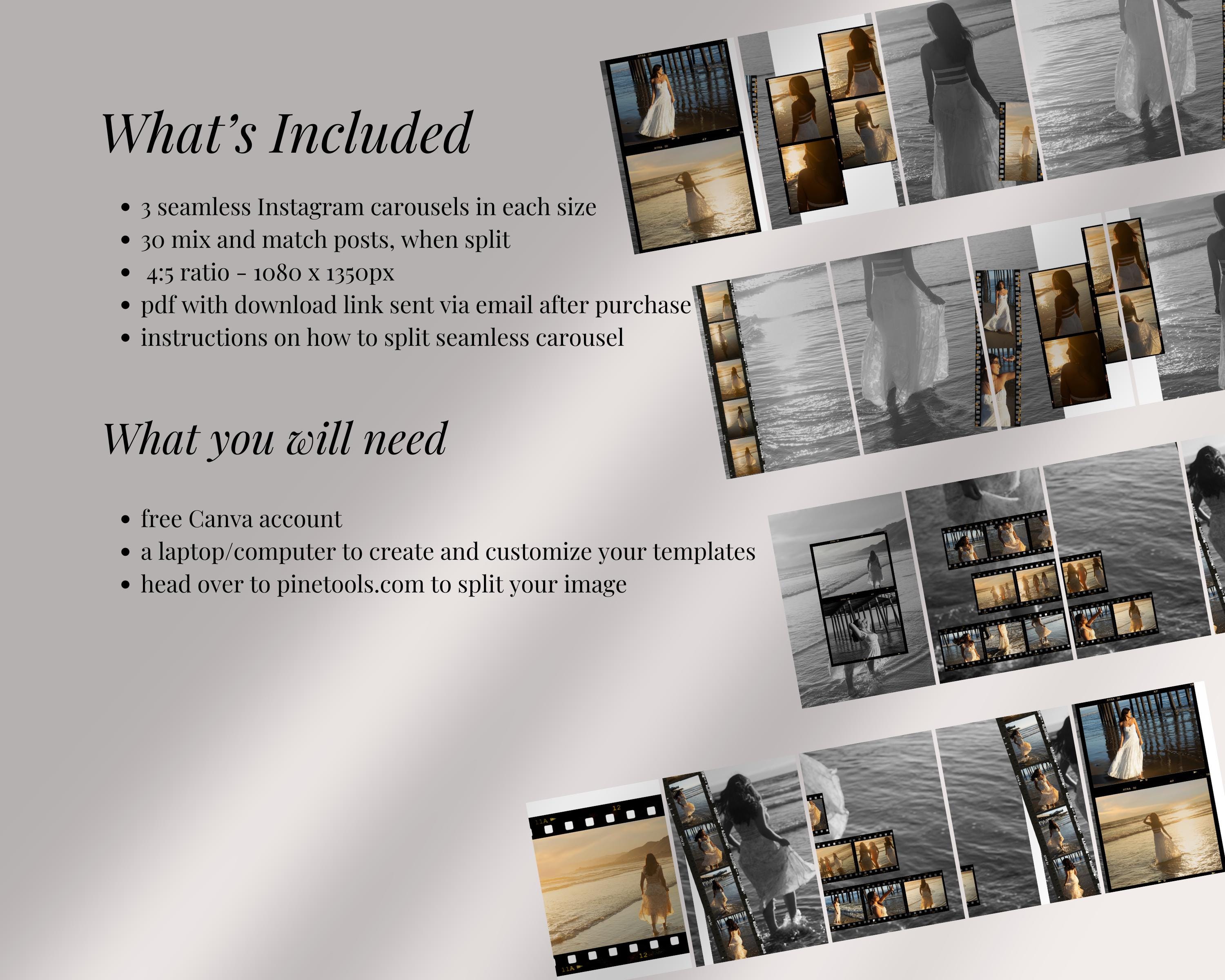 Instagram Seamless Carousel Template for Photographers, Social Media ...