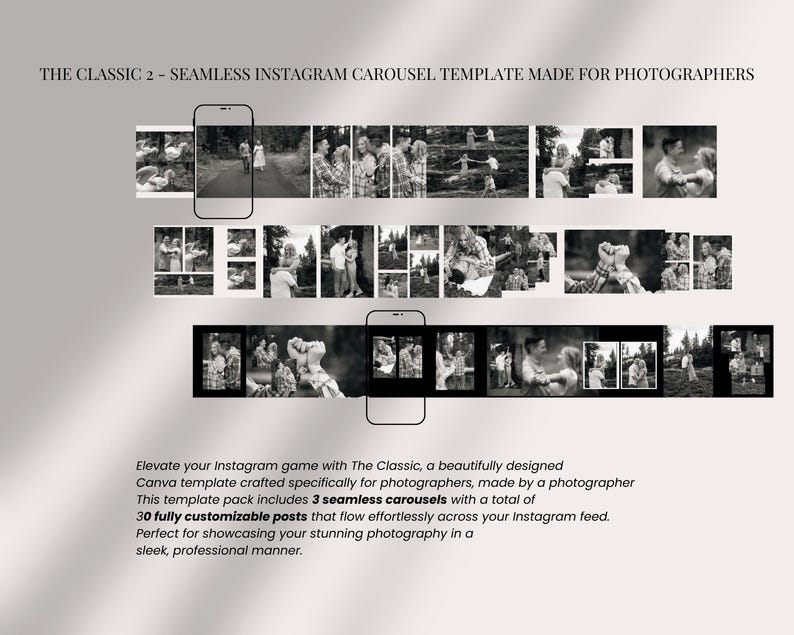 Instagram Seamless Carousel Template for Photographers, Social Media ...