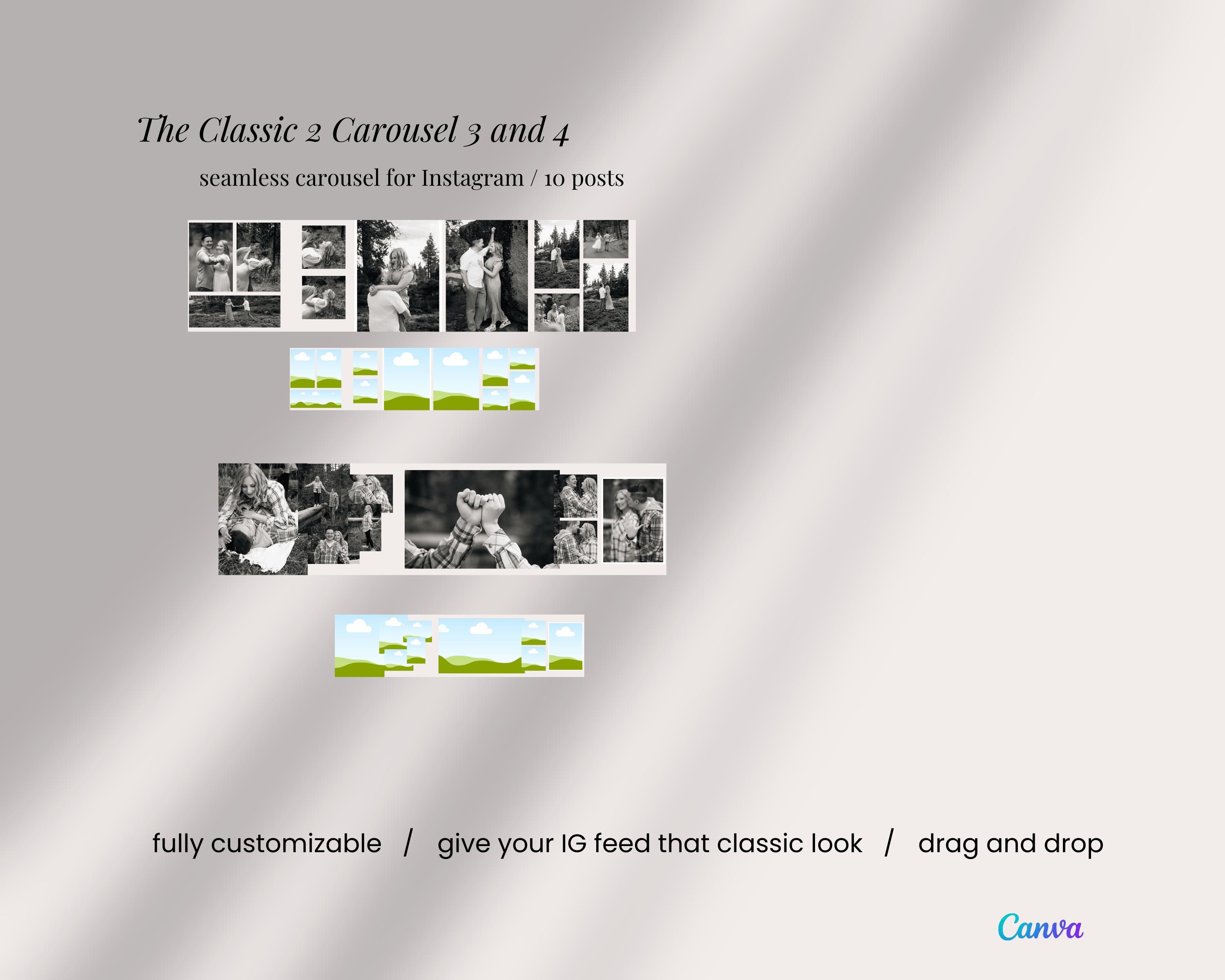 Instagram Seamless Carousel Template for Photographers, Social Media ...