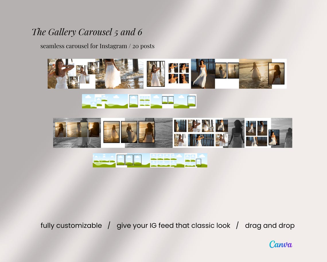 Instagram Seamless Carousel Template for Photographers, Social Media ...