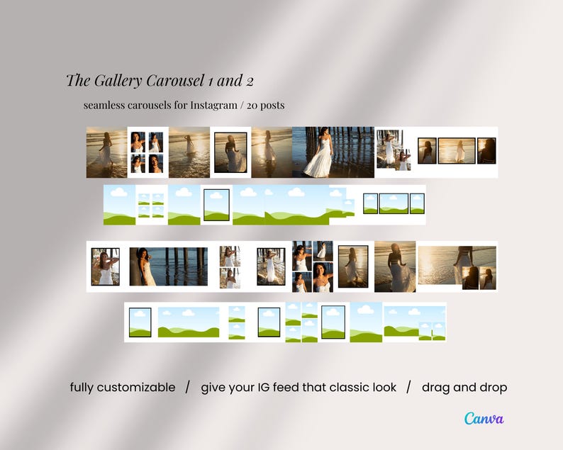 Instagram Seamless Carousel Template for Photographers, Social Media ...