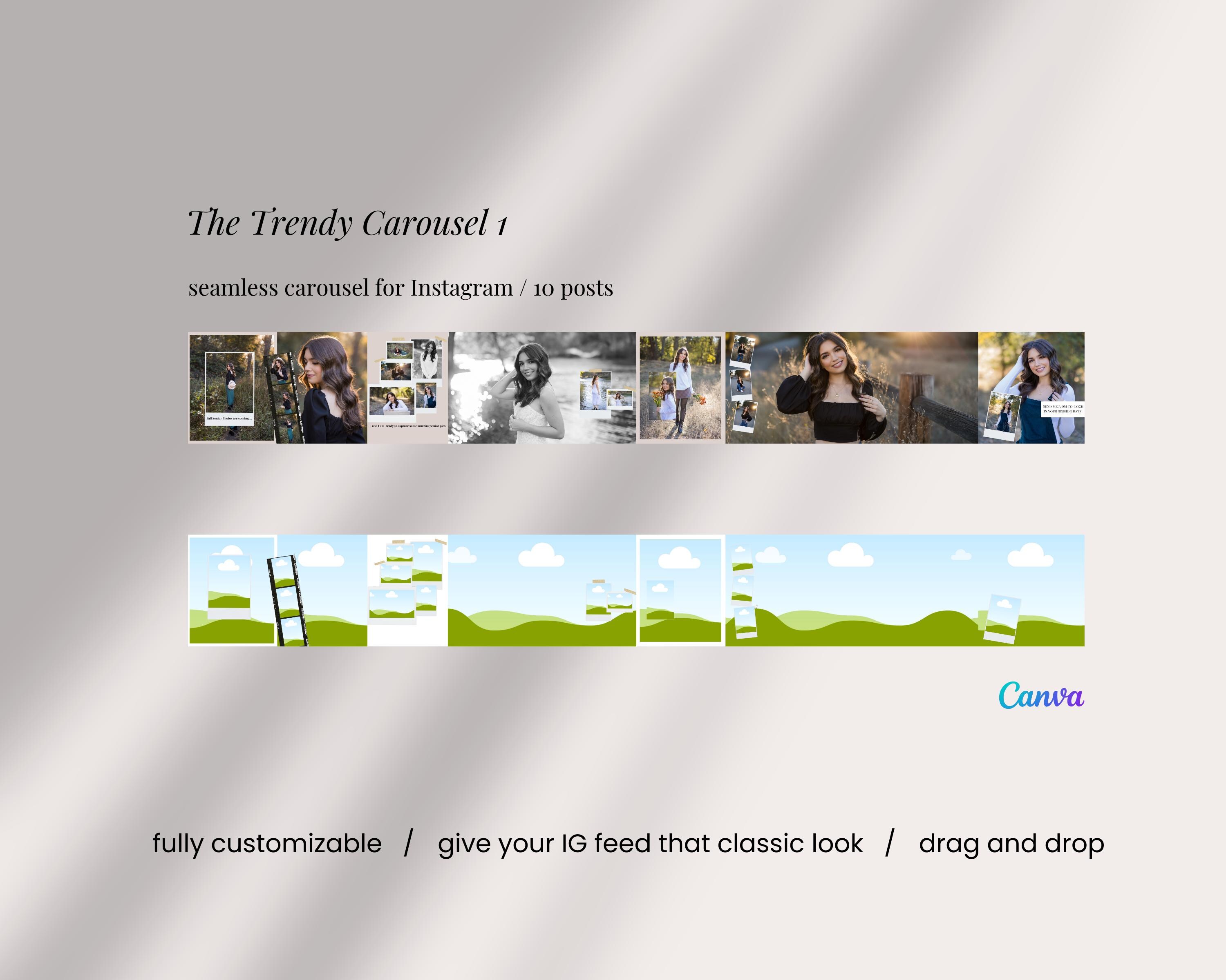 Instagram Seamless Carousel Template for Photographers, Social Media ...