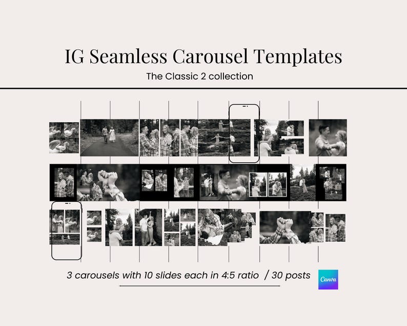 Instagram Seamless Carousel Template for Photographers, Social Media ...