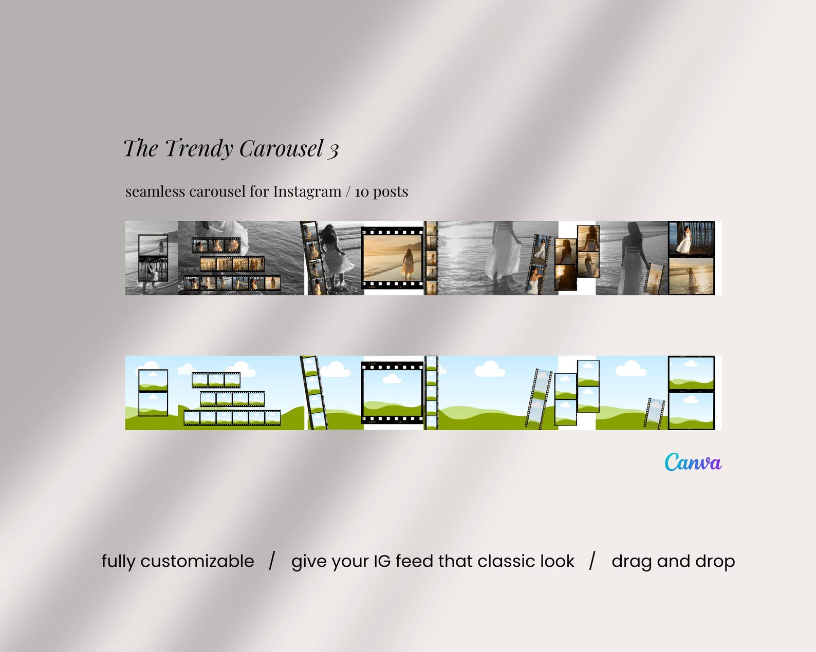 Instagram Seamless Carousel Template for Photographers, Social Media ...