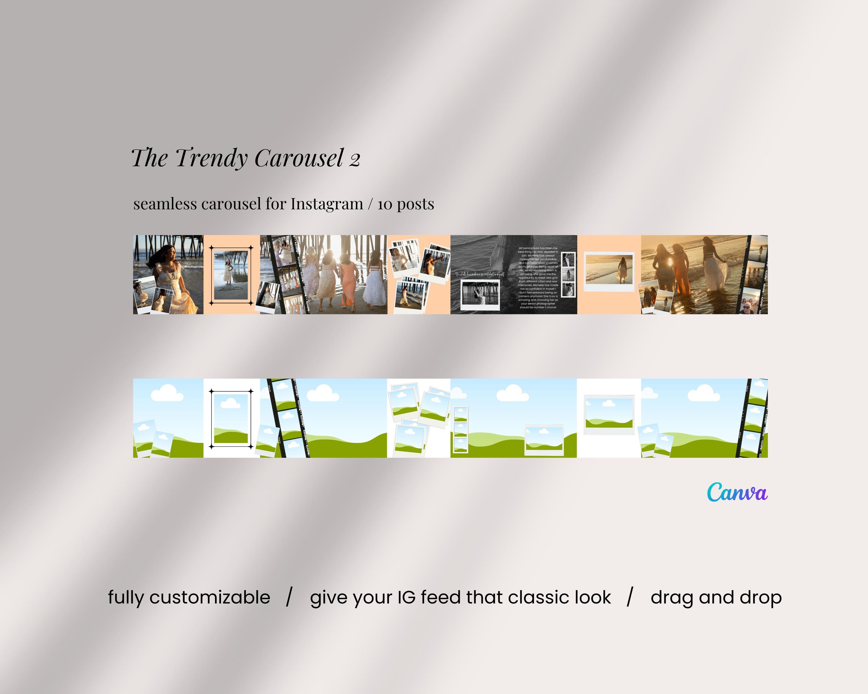 Instagram Seamless Carousel Template for Photographers, Social Media ...