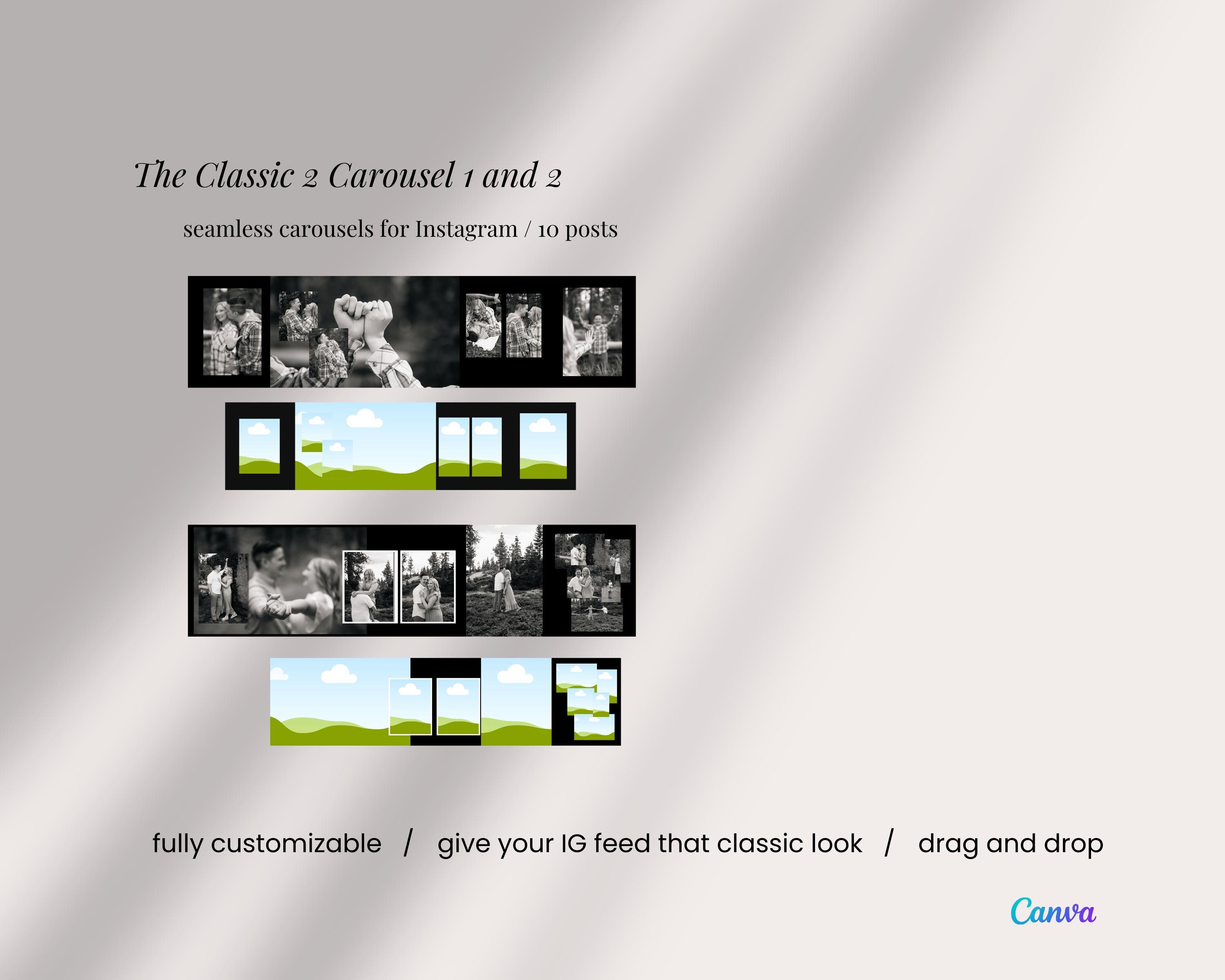 Instagram Seamless Carousel Template for Photographers, Social Media ...