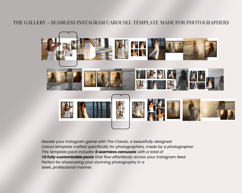 Instagram Seamless Carousel Template for Photographers, Social Media ...