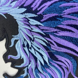 Embroidered BLUE PURPLE Fire PHOENIX Patch Large Iron on Patch for ...