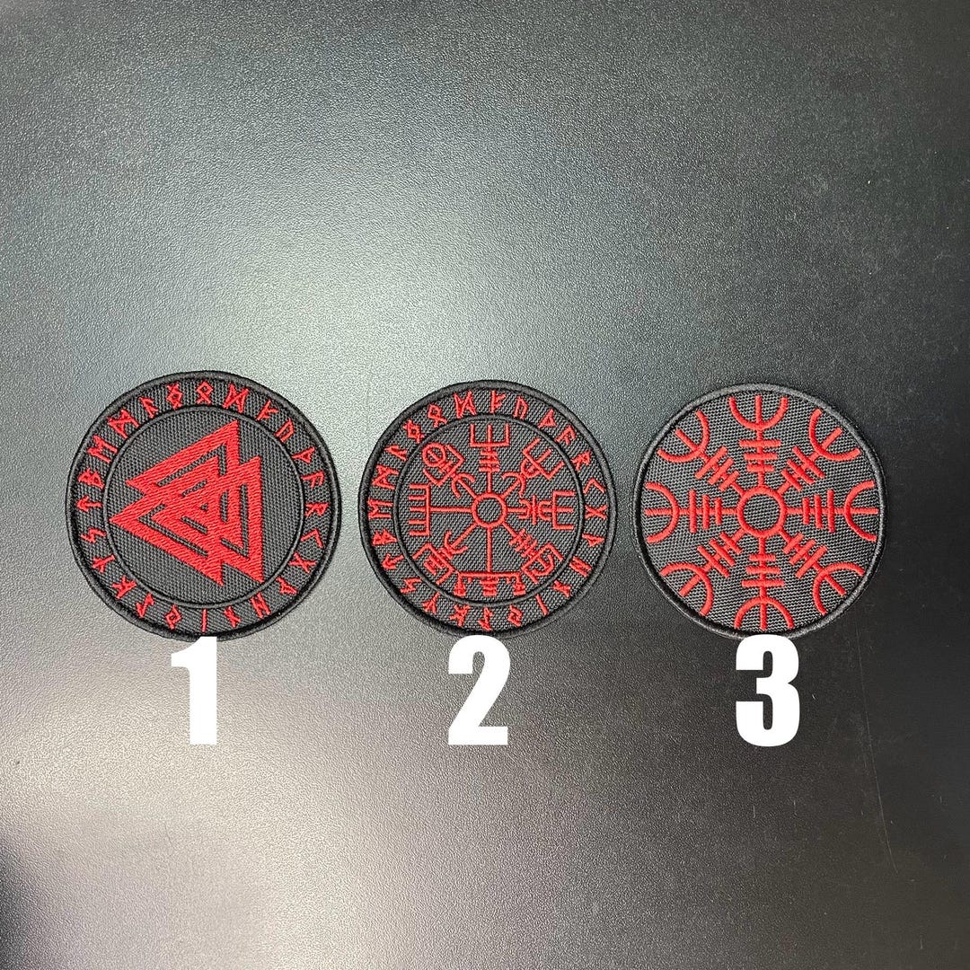 Scandinavian Runes Embroidered Patches, Nordic Runes Hook and Loop ...