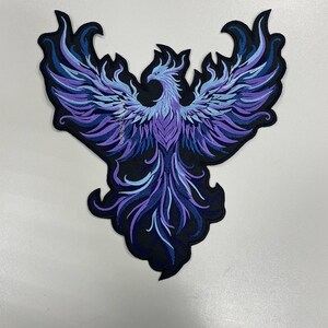 Embroidered BLUE PURPLE Fire PHOENIX Patch Large Iron on Patch for ...