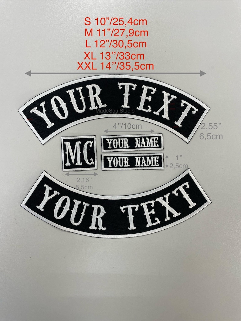 Top/botton Rocker Patch, Custom Rocker Patch, MC Patch, Name Tag ...