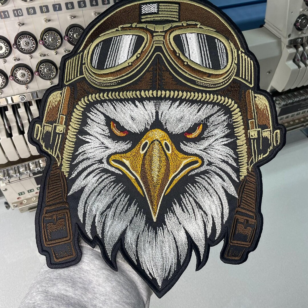 Large EAGLE Iron on Patch Wild Bird Back Patch for Jackets Patch for Custom Gift Biker Eagle ...