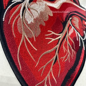 Embroidered ANATOMICAL HEART Patch Large Iron on Patch for Jackets Red ...