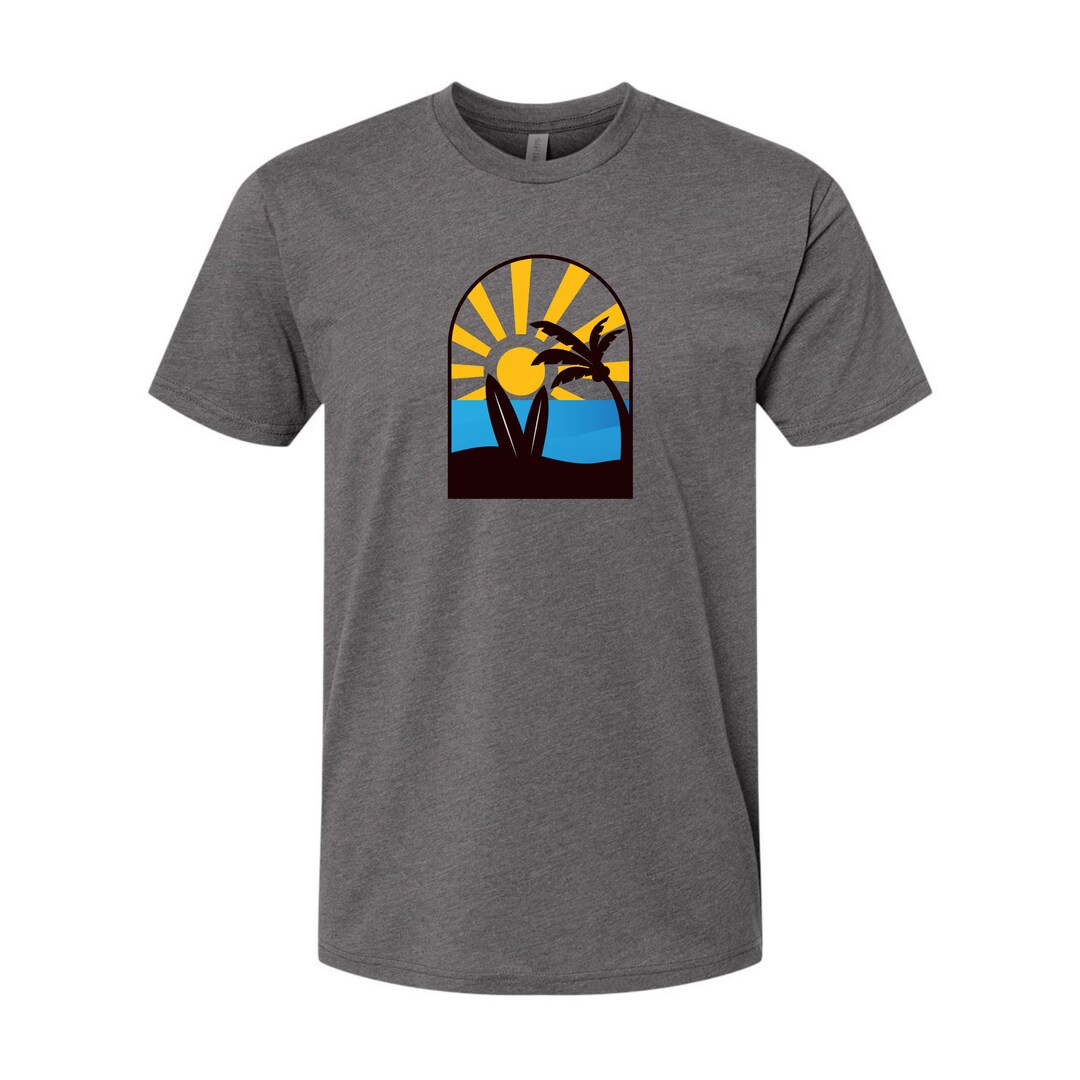 Beach Sunrise Premium Graphic Tee Coastal Cotton Tees - Etsy