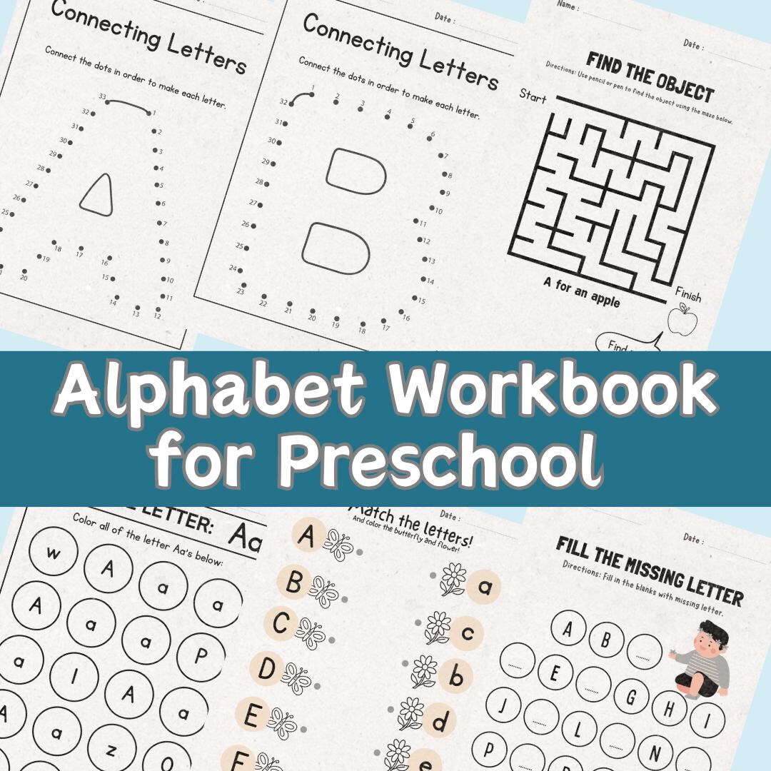 Printable Workbook Alphabet Workbook for Preschool Instant Download - Etsy