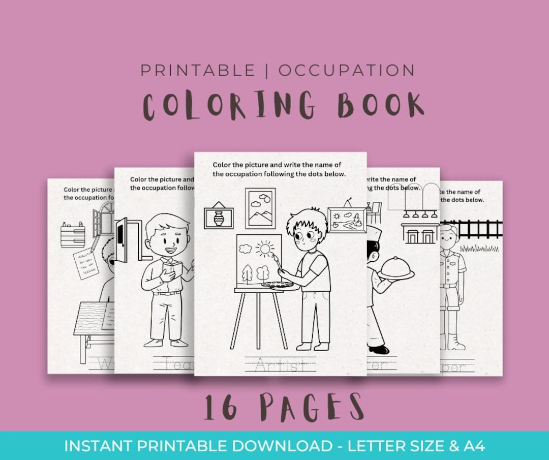Printable Coloring Occupation Pages for Kids Learning Occupation With ...