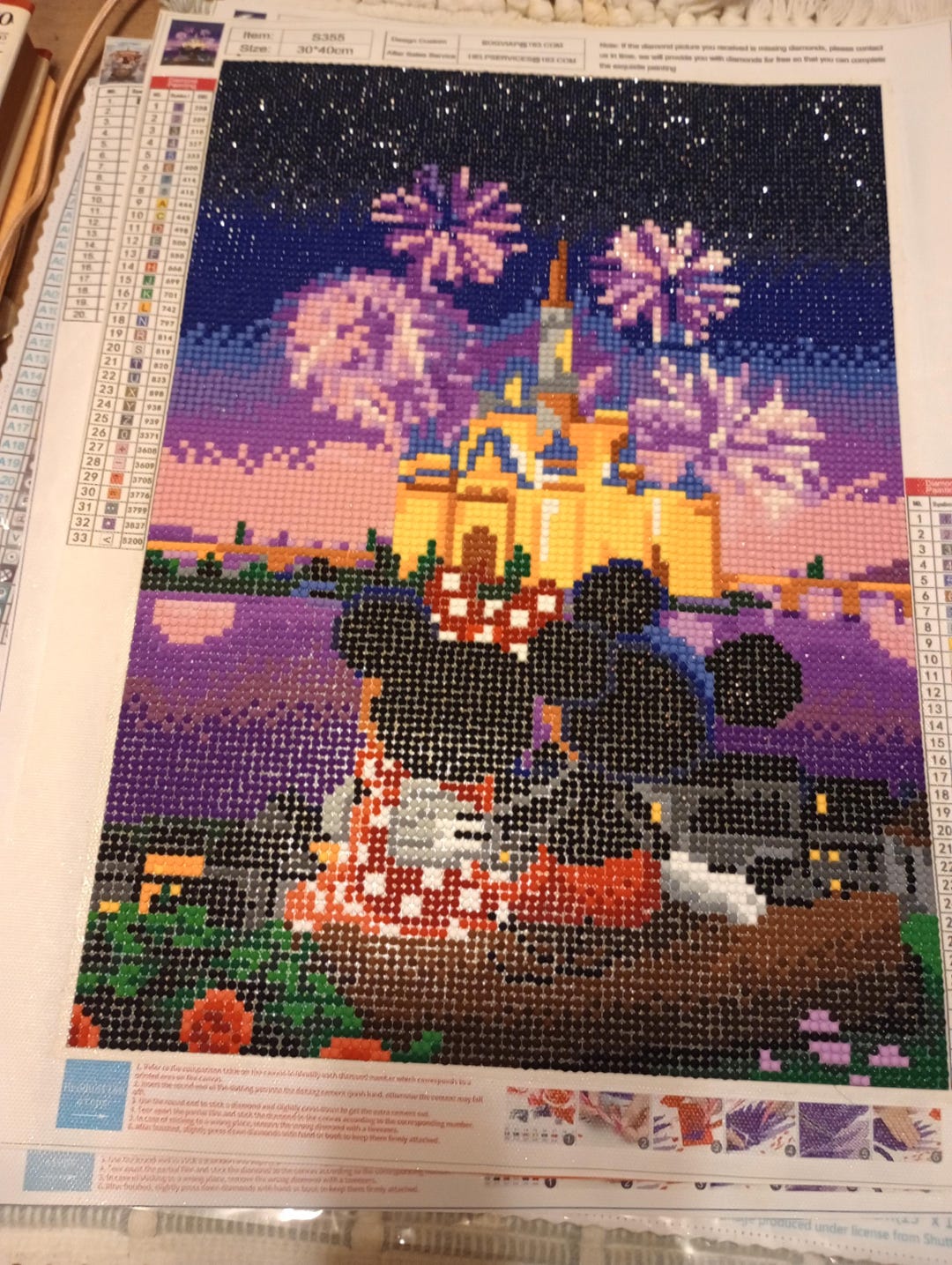 Mickey Mouse Minnie Mouse Diamond Painting Diamond Dot Canvas Frameless ...