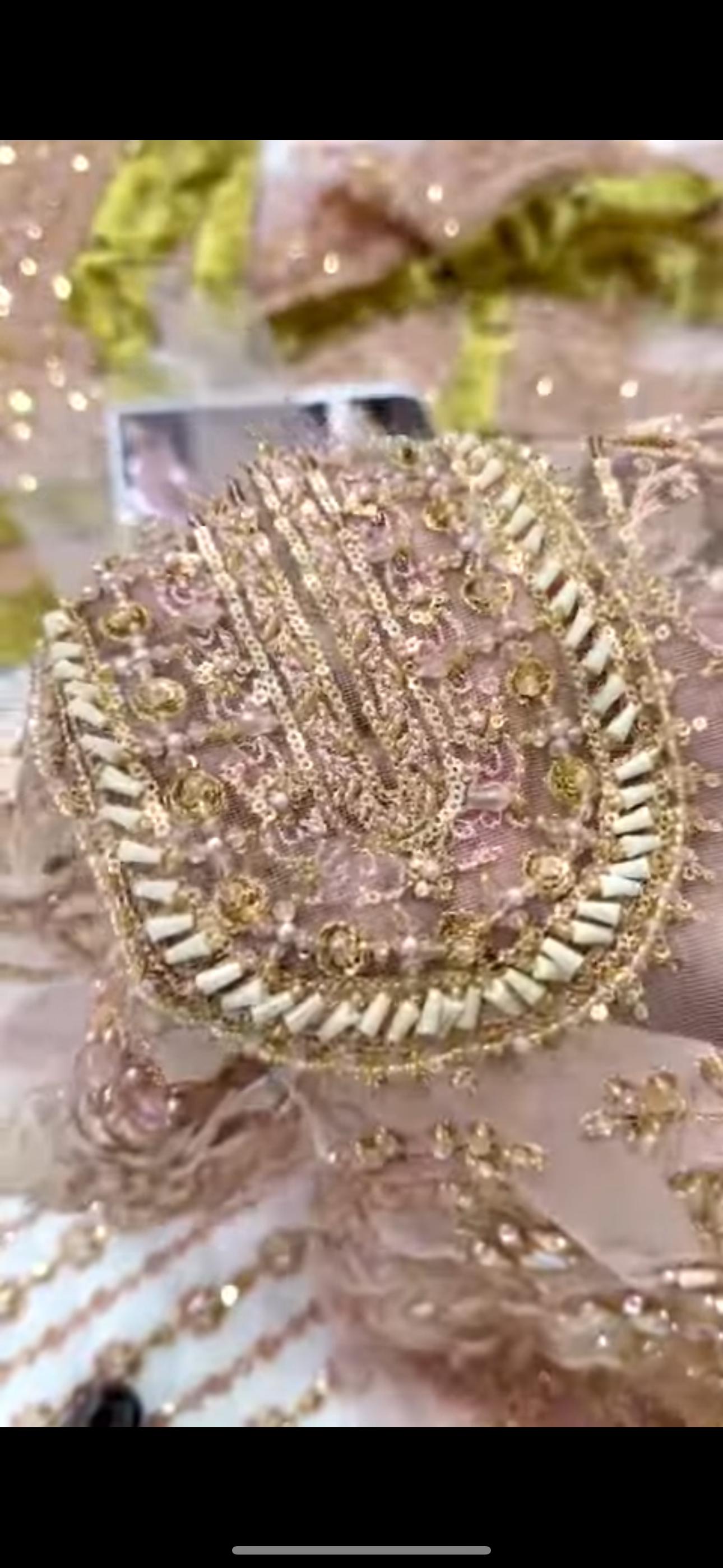 Pakistani Indian Wedding Embroidered Heavy Bridal Lengha Kurti Contrast ...