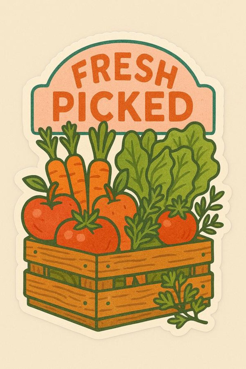 Farmers Market Sticker Pack – Cute Market, Garden, and Egg Designs ...