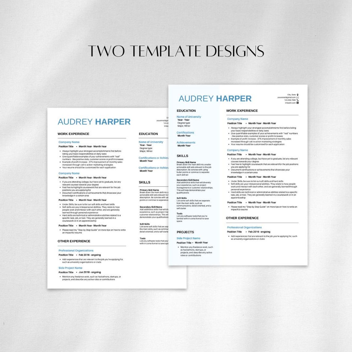 Simple Linkedin Resume Canva Template | Professional CV | Modern Design ...