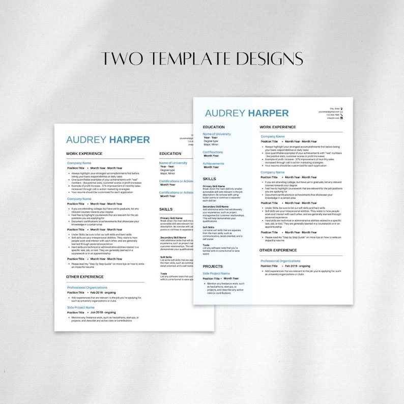 Simple Linkedin Resume Canva Template | Professional CV | Modern Design ...