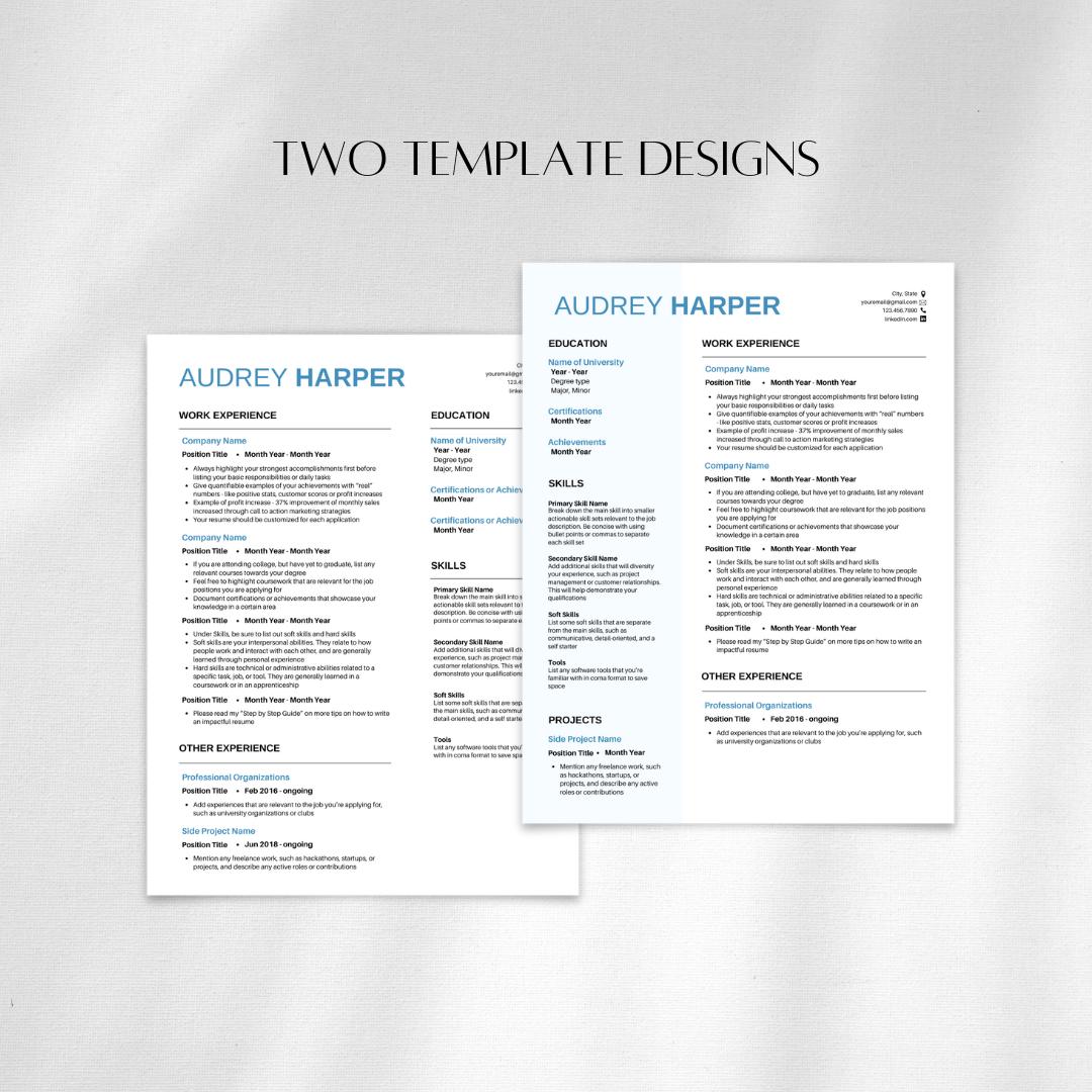 Simple Linkedin Resume Canva Template | Professional CV | Modern Design ...