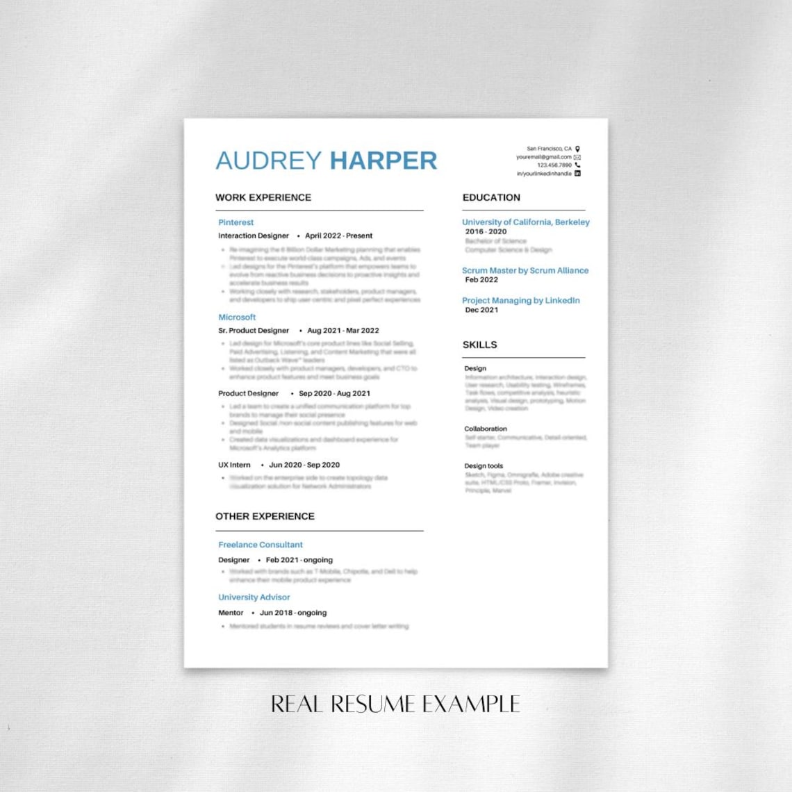 Simple Linkedin Resume Canva Template | Professional CV | Modern Design ...