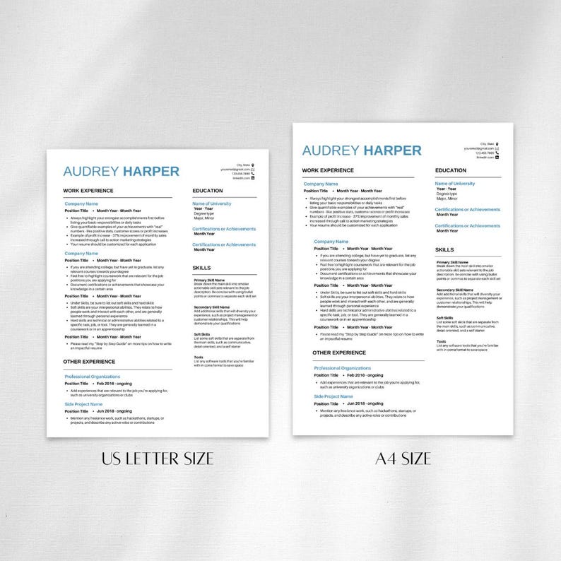 Simple Linkedin Resume Canva Template | Professional CV | Modern Design ...
