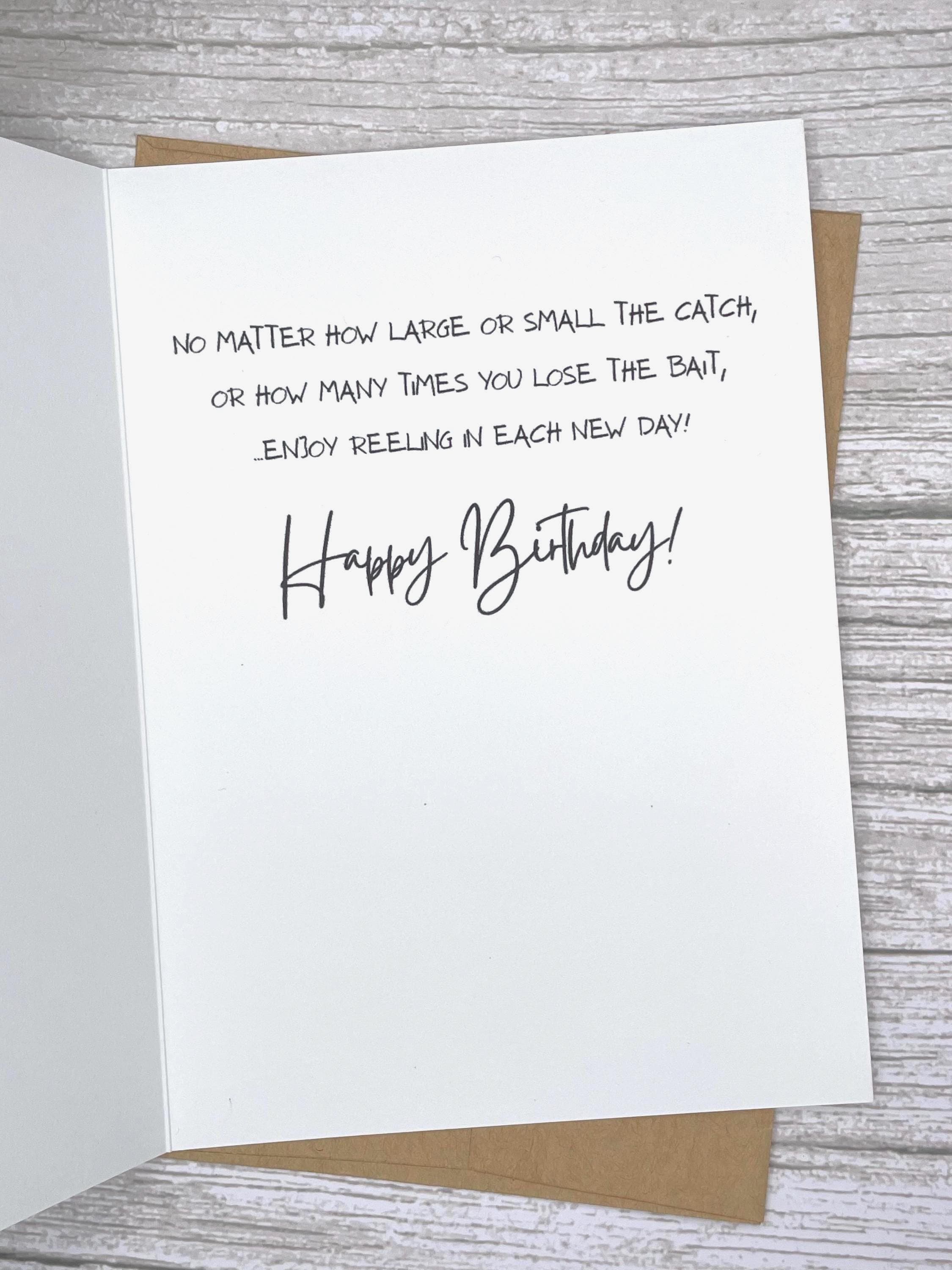 Fish Birthday Card: Enjoy Reeling in Each New Day, Hand-drawn Art - Etsy