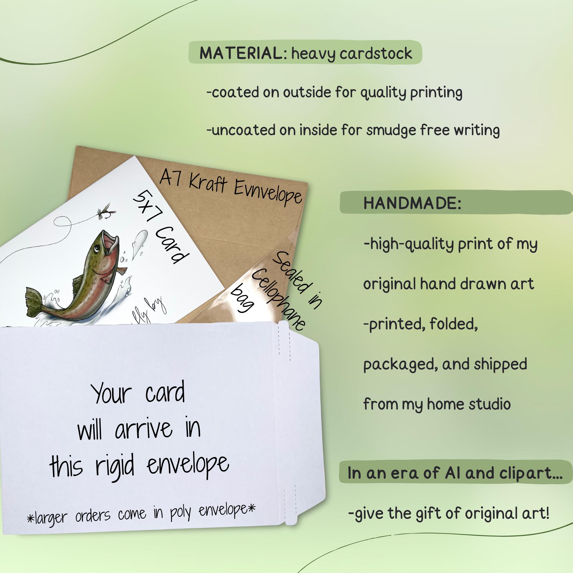 Fish Birthday Card: Enjoy Reeling in Each New Day, Hand-drawn Art - Etsy