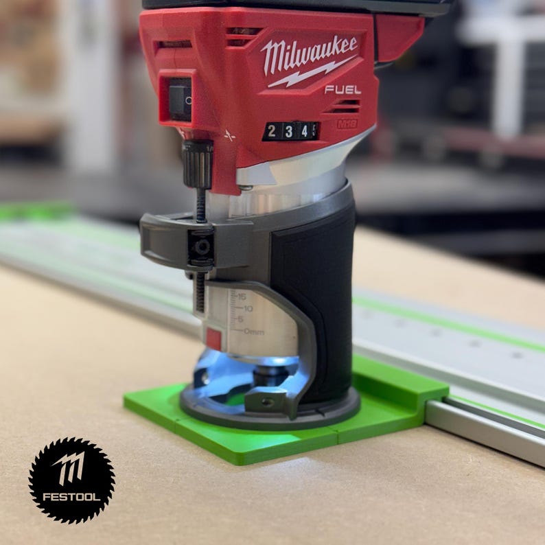Milwaukee M18 Router Baseplate Adaptor: Festool Track Saw Guide Rail ...