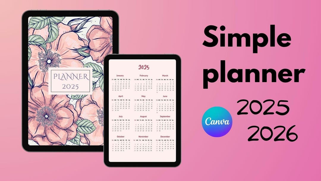 DIGITAL PLANNER 2025 L 2026 CALENDER Daily Planner Notes - Etsy