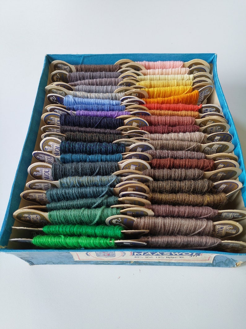 Gift BOX Visible Mending Yarn 40 New Old Stock Wool Cards - Etsy