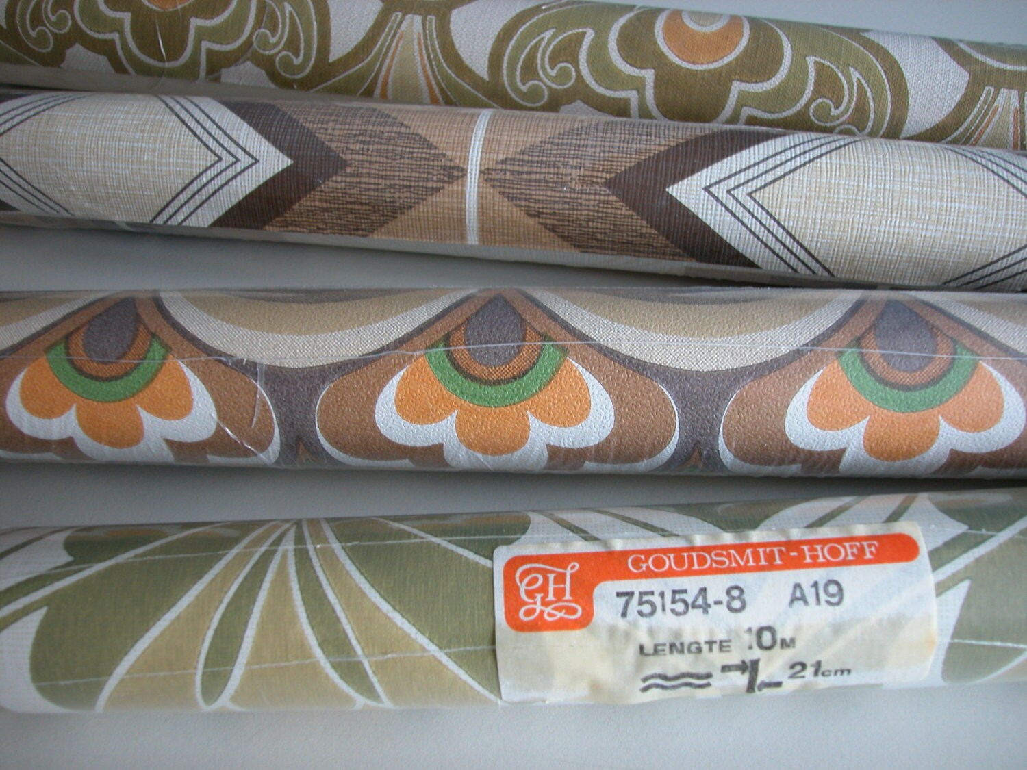 Vintage WALLPAPER 1970s / Original 70s / FULL Roll Geometric - Etsy