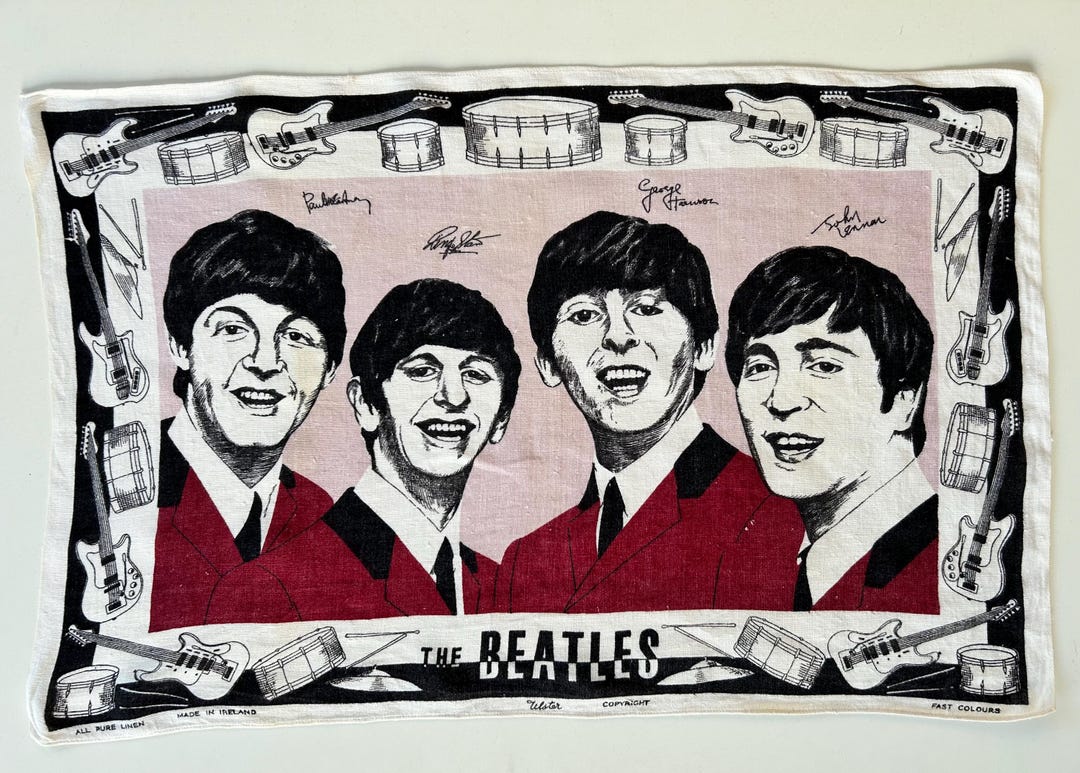 Beatles Tea Towel , Wall Hanging, Original 1960s Wall Hanging - Etsy