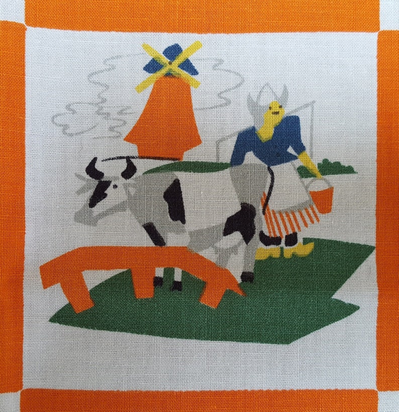 Iconic 50s DUTCH FABRIC / Original 1950s Textile / Made by - Etsy UK