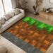Pixelated Terrain Digital Rug | Green and Brown Grid Carpet Inspired by ...