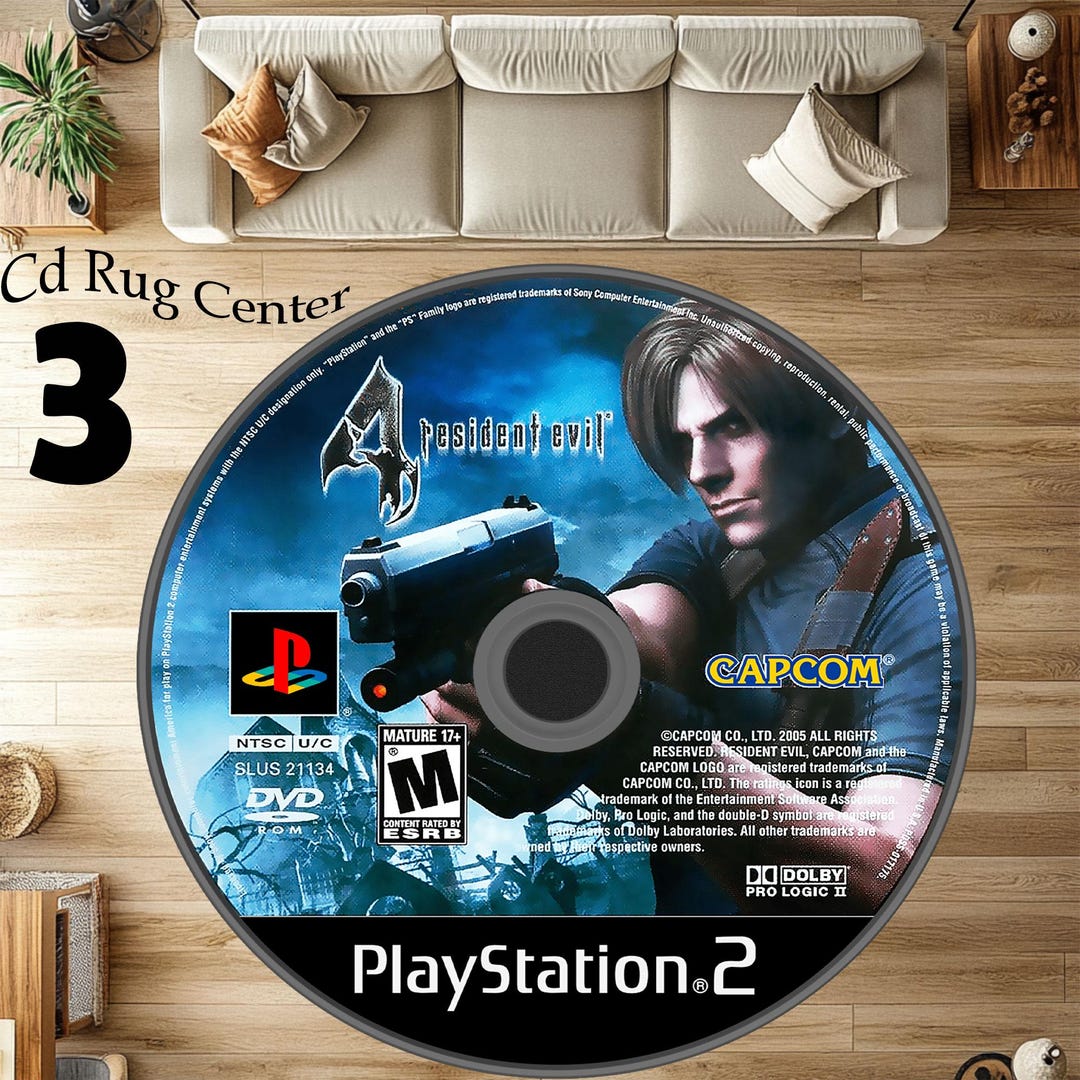 Resident Evil 4 CD Rug, Resident Evil 4 Rug, CD Rug, Retro CD Rug ...