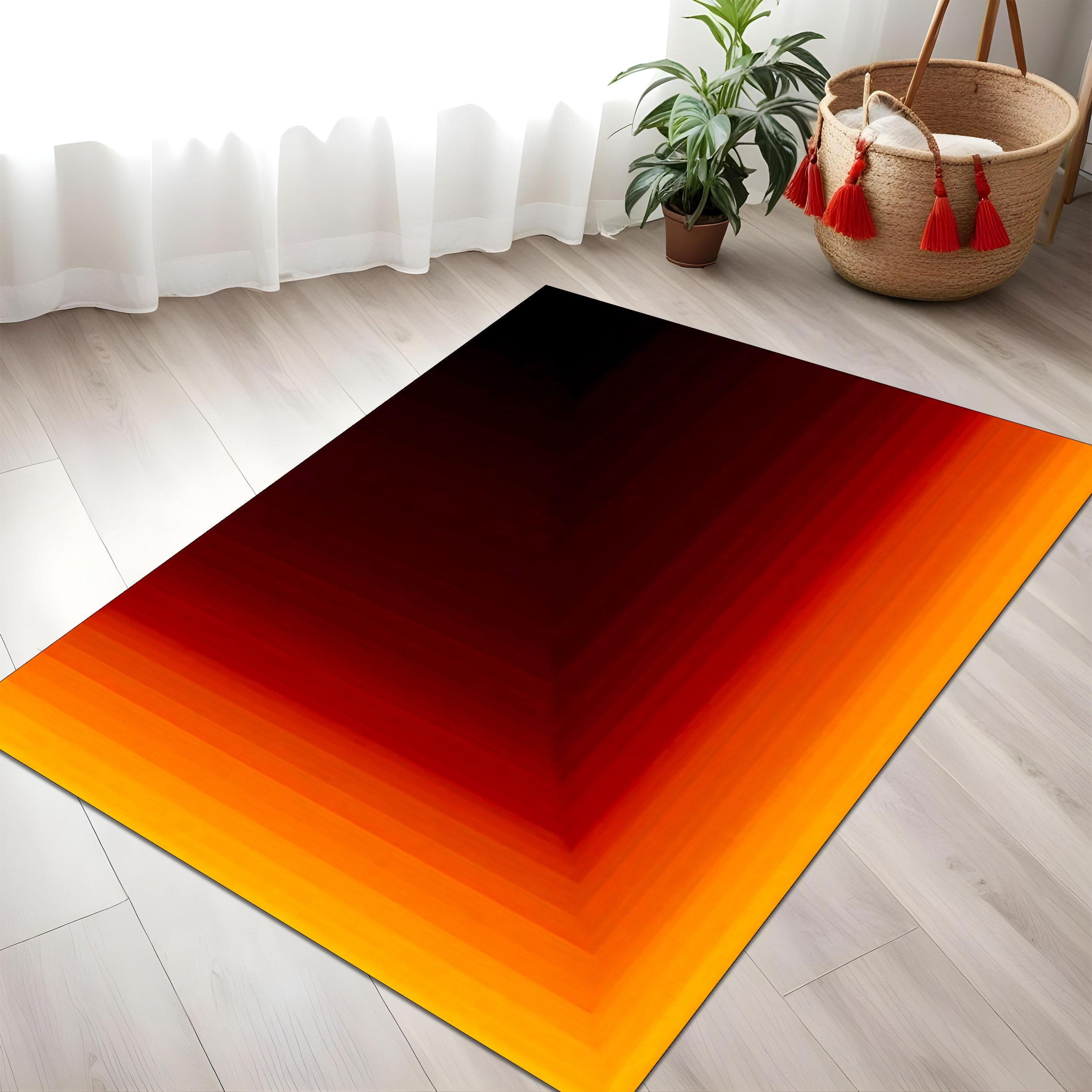 Retro Gradient Rug, Ombre Fade Rug, Warm Sunset Rug, Vintage Color ...